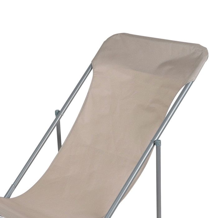 Chaise longue pliante chilienne métal taupe 85x56x90cm - Cdiscount Jardin