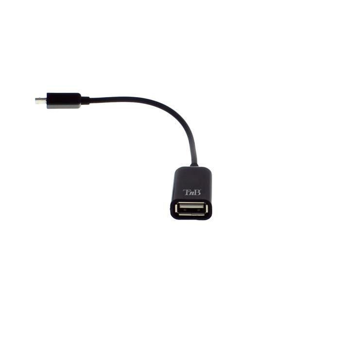 Adaptateur Micro USB vers USB Femelle - TNB - USB 2.1 - Noir - Pour ...