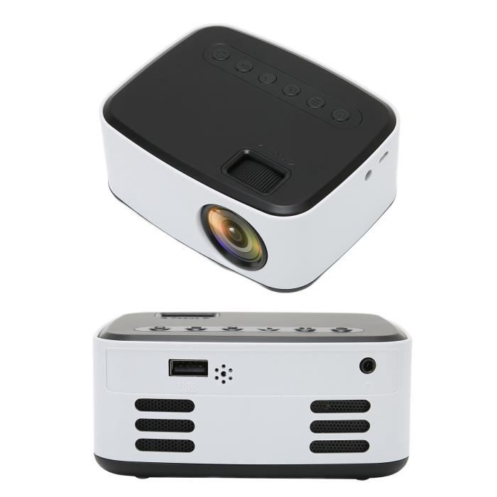 DEX TMISHION Projecteur portatif Mini Projecteur Noir Blanc HD 1080P ...
