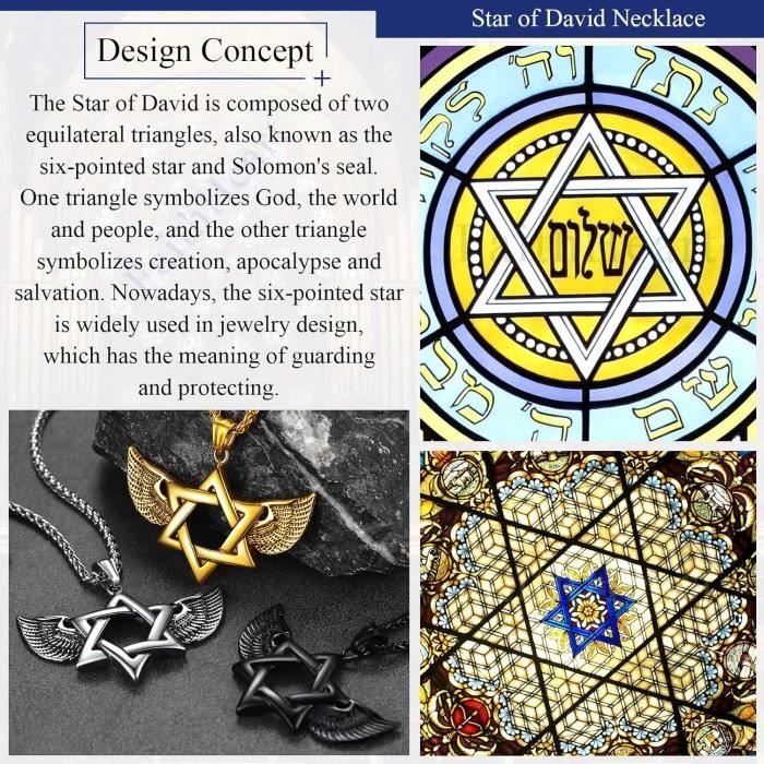 Collier Cube De Metatron-Étoile De David Pendentif Argent 925-Acier ...