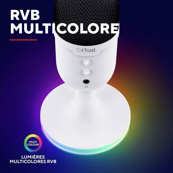 Trust GXT 236W Yami Micro Gamer à Condensateur, Microphone USB RGB pour ...