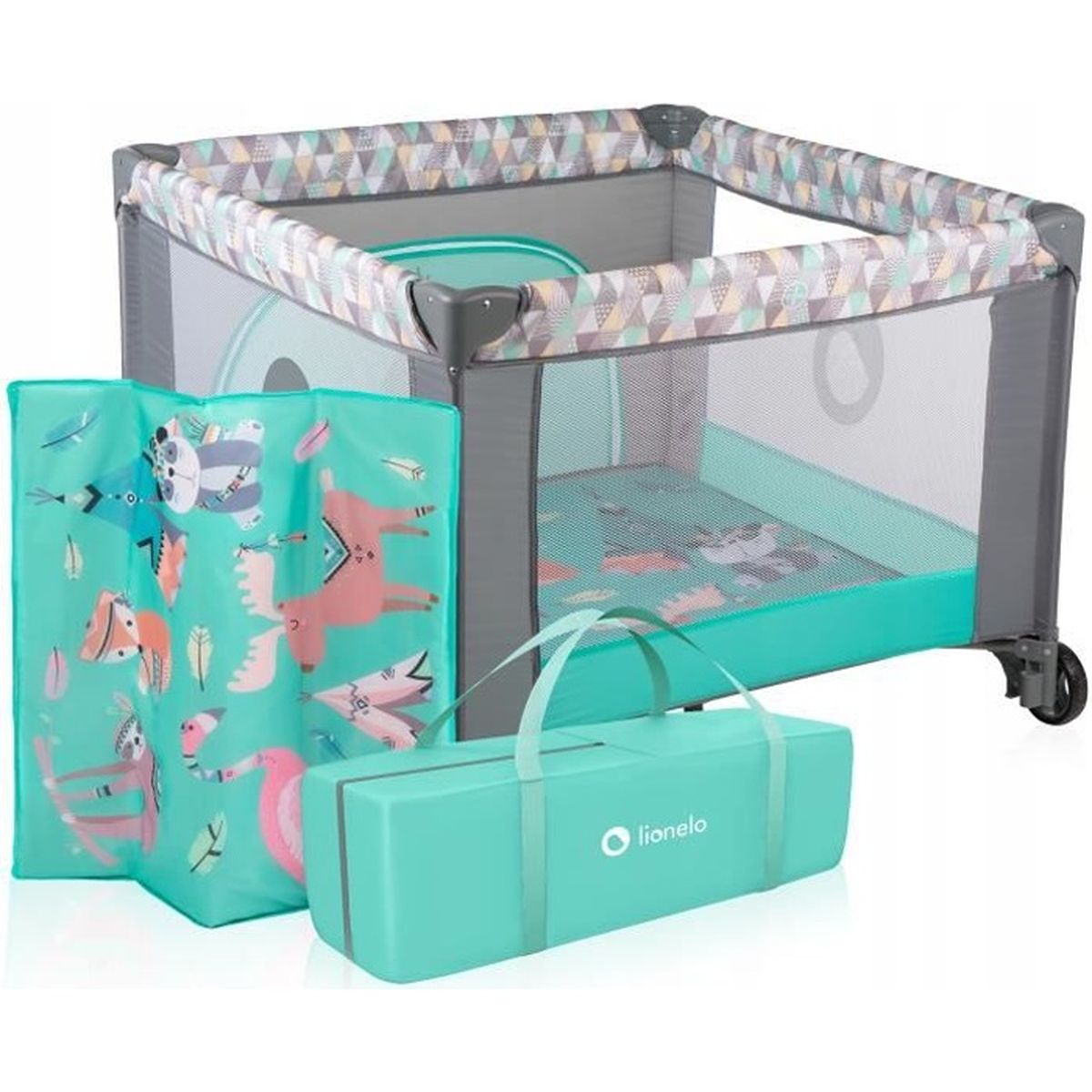 LIONELO Lene - Lit et Parc Bébé Pliable - Sécurité roues, LockGuard ...
