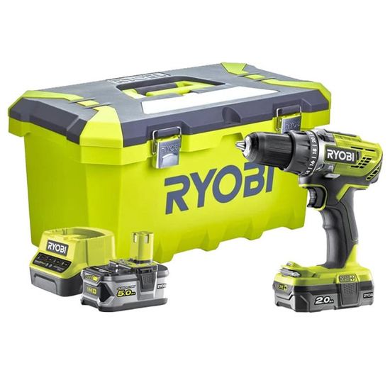 Perceuse visseuse 18V ONE+ (1x2,0 + 1x5,0 Ah) en coffret - RYOBI R18DD3-252T - Cdiscount Bricolage