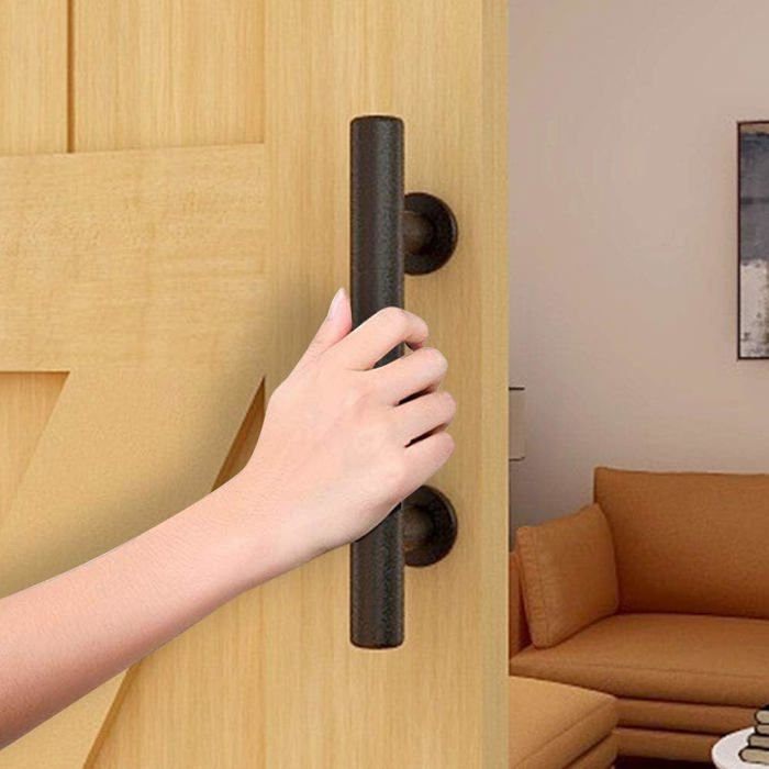 30cm Poigne de Porte Coulissante Noire Matriel Rustique pour Porte de ...