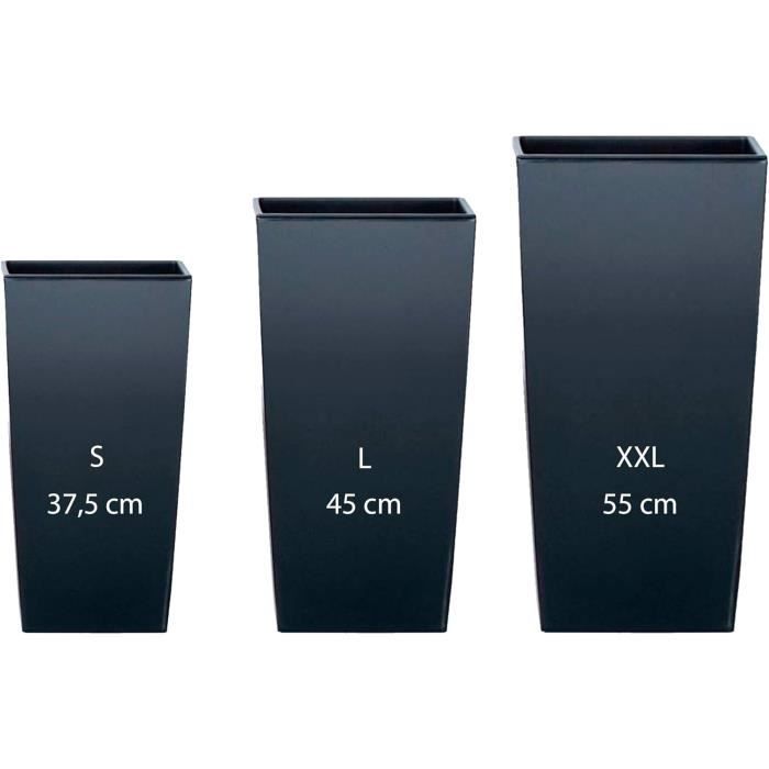 Prosperplast Lot De 3 Pots Hauts (11,4-19-35 Litres) Urbi Square En ...
