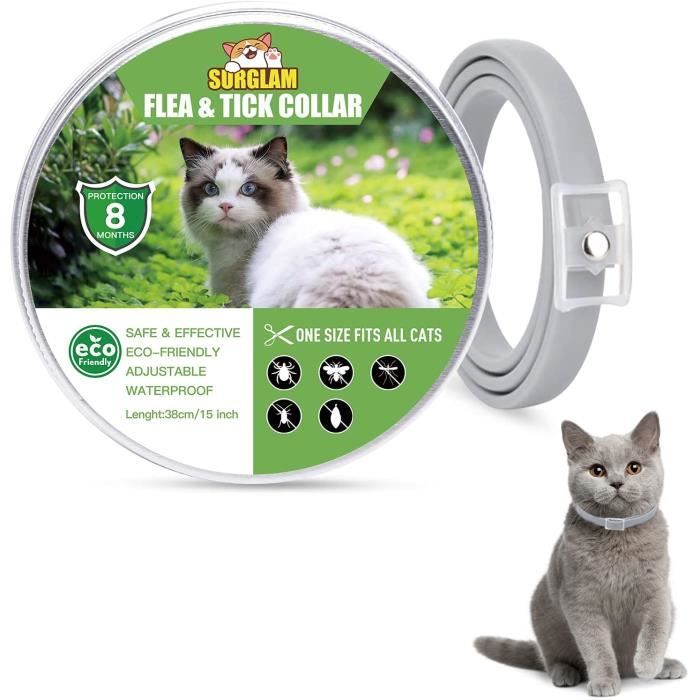 Collier Anti-Puces et Tiques pour Chats, 1 Pièces Vert Collier Anti ...