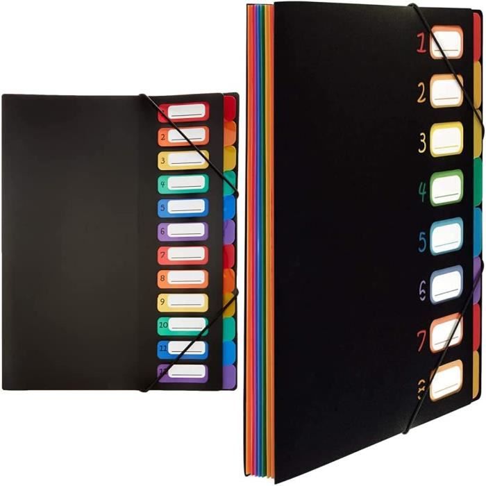 Rainbow Class - Trieur accordéon 12 compartiments en plastique Rainbow ...