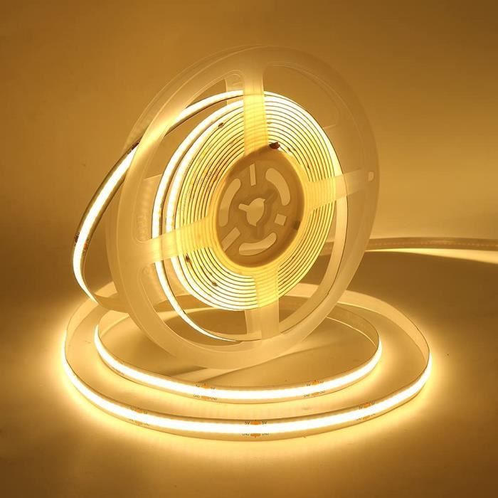 Ruban Led Usb Blanc Chaud Etanche Ip65 ,Cob Led 5V 320 Led-M Lumiere ...