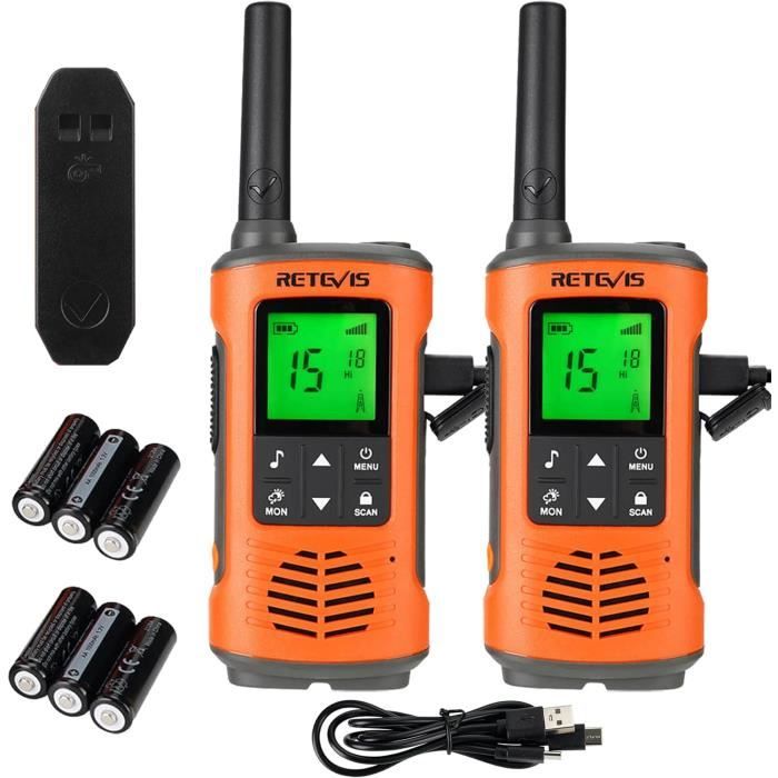 RT45P Talkie Walkie, Etanche IP67, Rechargeable, PMR 446 sans Licence ...