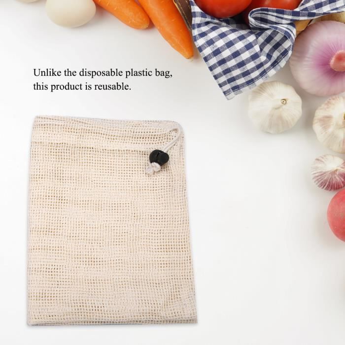 Sac à provisions Sacs en filet en coton naturel, sacs en filet ...