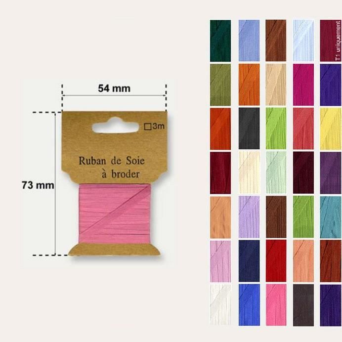 Ruban de soie à broder 4mm de 3 mètres (Liedevin 11589-012) - Cdiscount ...