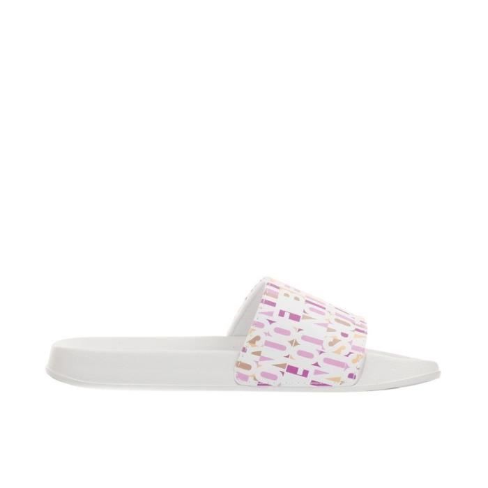 Benetton - BENETTON CHANCLA PALA MARK LETTERING MUJER Blanc - Cdiscount ...