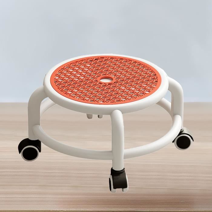 Tabouret bas roulant - PWSHYMI - Orange - Confortable - Roues ...