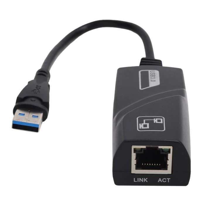 Qiilu Adaptateur USB vers RJ45 Adaptateur Ethernet USB3.0 vers RJ45 ...