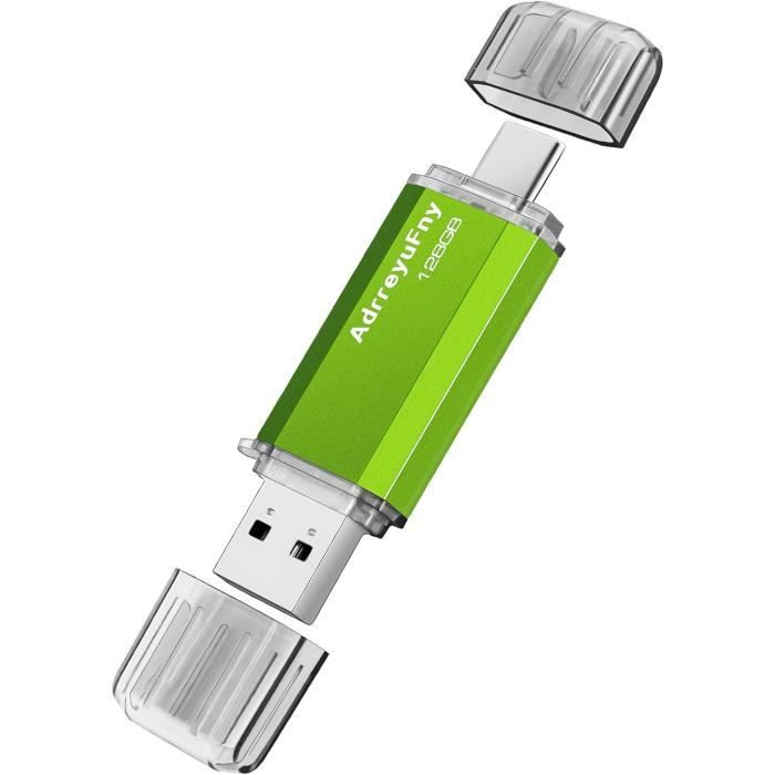 Clé Usb C 128 Go, Clef Usb 2.0 Otg Type C 2 En 1 Pen Drive Portable ...