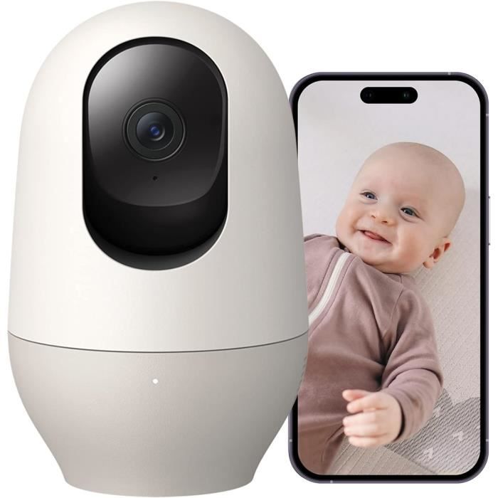 Caméra Pour Bébé Wifi 2K, Caméra Vidéo Panoramique À 360 °, Avec Audio ...