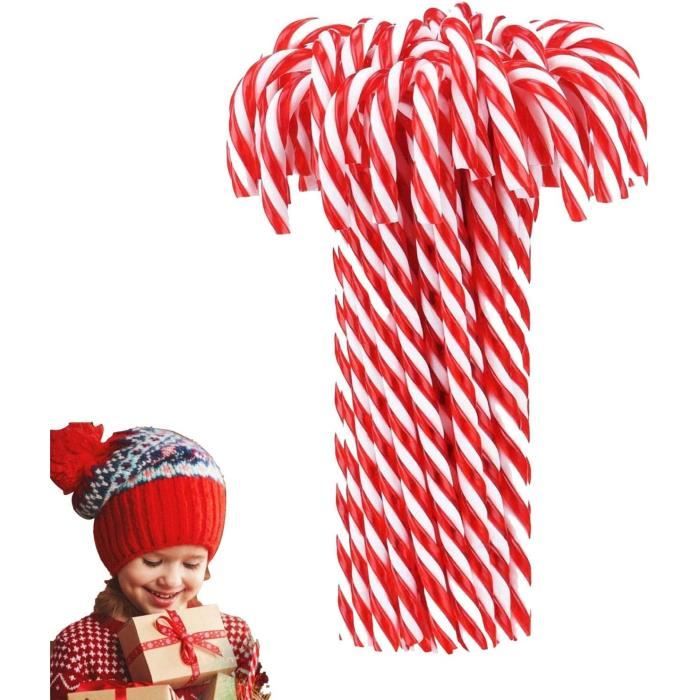 50 pièces Ornements de canne à sucre de noël,YSTP décorations de canne à sucre en plastique ...