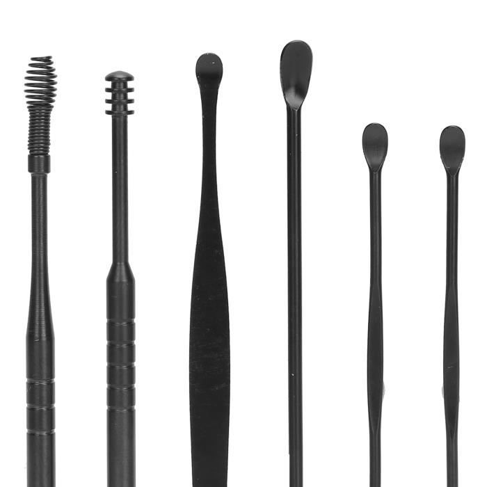 VIL Cuillère à oreille Ear Spoon Spiral Ear Wax Cleaner Tools Set (Noir ...