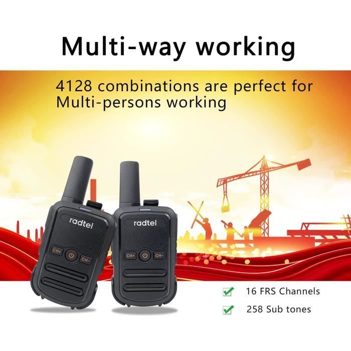 Câble pmr-Mini Talkie Walperforé Radtel RT12, radio bidirectionnelle ...