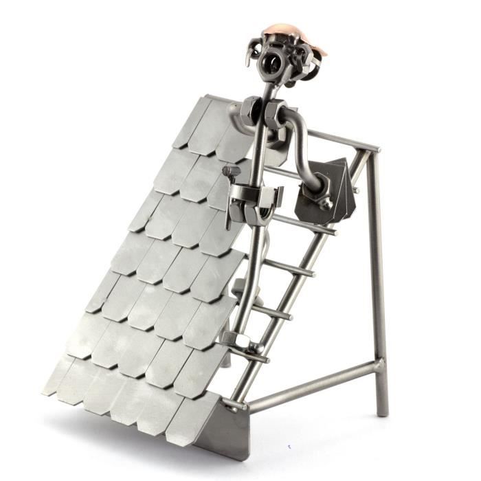Figurine en métal - STEELMAN24 - Couvreur toiturier - Gris - Style ...