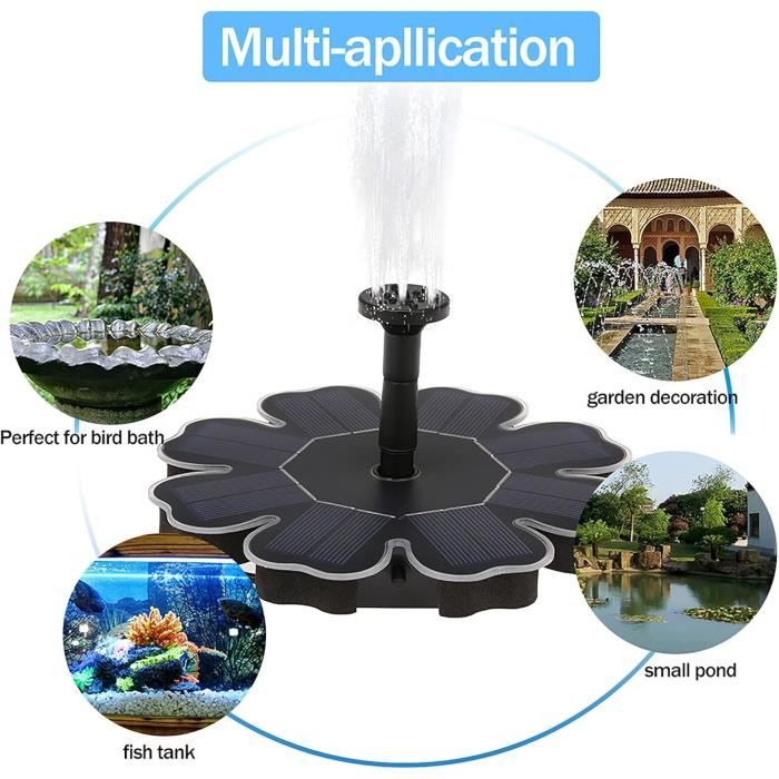 Mini Fontaine d'énergie Solaire, 8V-1.4W Fontaines d'étang Pompes de ...
