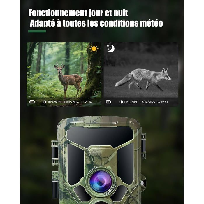 HAZA 4K Caméra de Chasse WiFi,Camera Chasse connectée Telephone ...