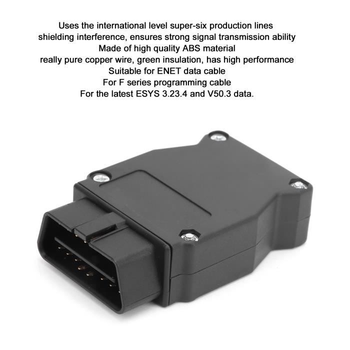 Dilwe prise de connecteur OBD2 Adaptateur de prise OBD Ethernet vers OBD 2 Outil de Diagnostic ...