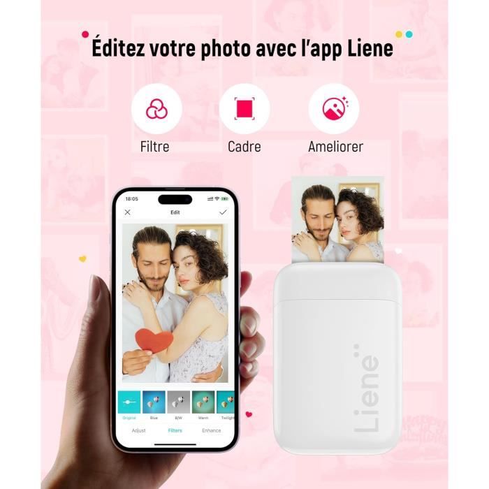 Mini Imprimante, 2 X 3 Imprimante Photo Portable Avec 50 Zink Papiers À ...