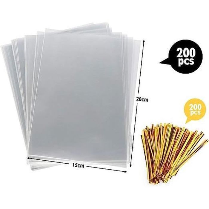 SAC PROTECTION - SACHET PLASTIQUE 200 pièces sacs en plastique 15*20 cm ...