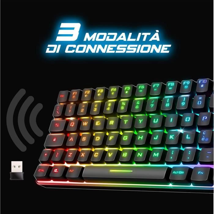 | Tastiera Gaming Wireless Bluetooth Rgb | Layout Italiano Qwerty ...