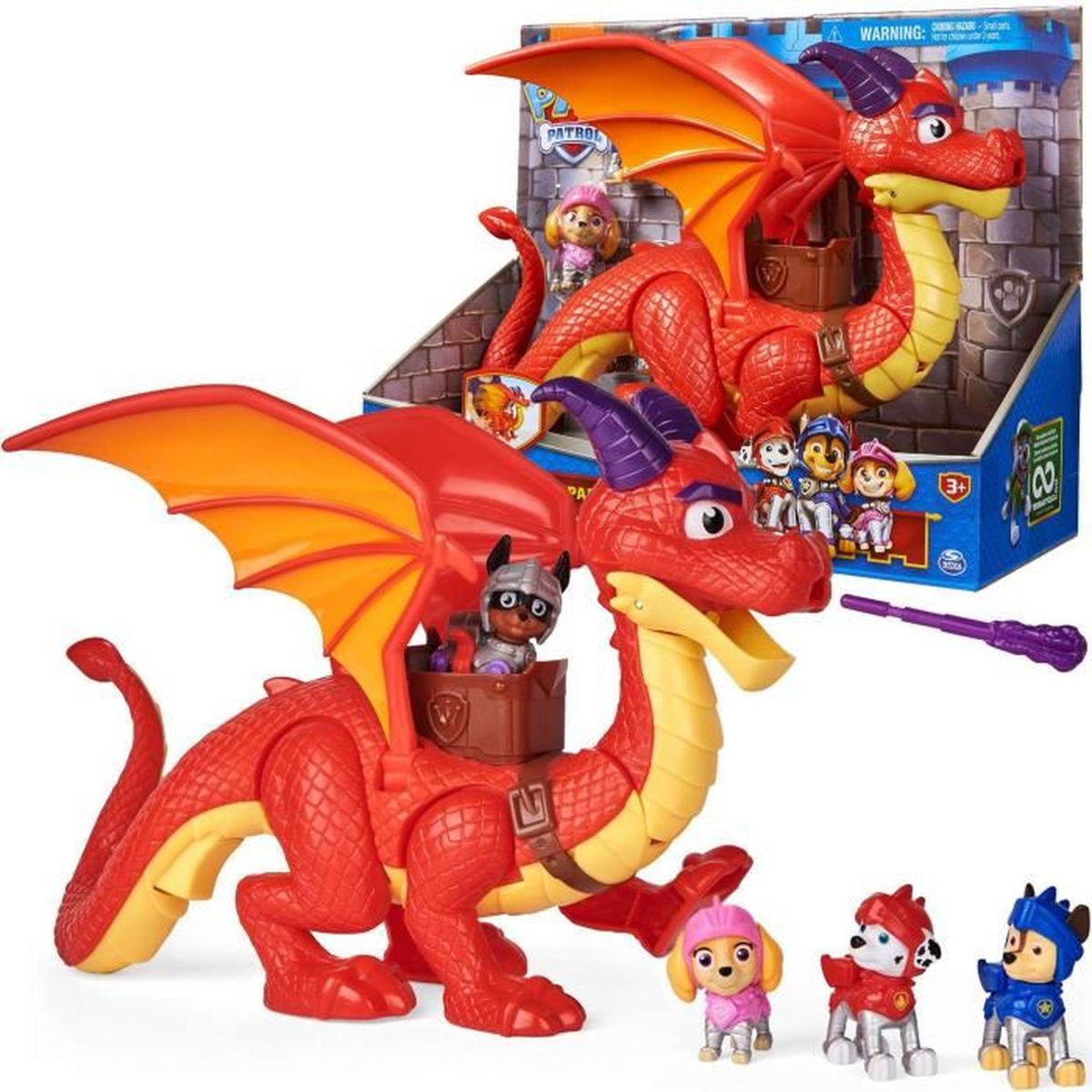 Paw Patrol Rescue Knights Brave Knights dragon figure set Sparks + 4 ...
