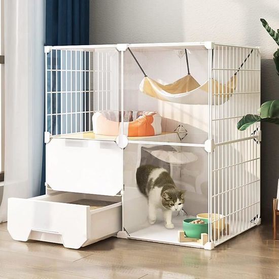 Cage pour Chat, Parc pour Chaton Cage Chat Enclos pour Chat D'Intérieur ...