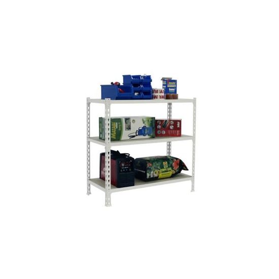 Étagère métallique - SIMON RACK - MADERCLICK MEGAPLUS - 3 niveaux - 900 x 1200 x 500 mm - Blanc ...