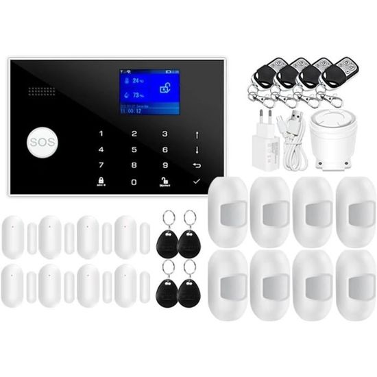 Système D'Alarme Wifi Gsm Tuya Maison Intelligente Écran Tft Rfid App Clavier Tactile Maison ...