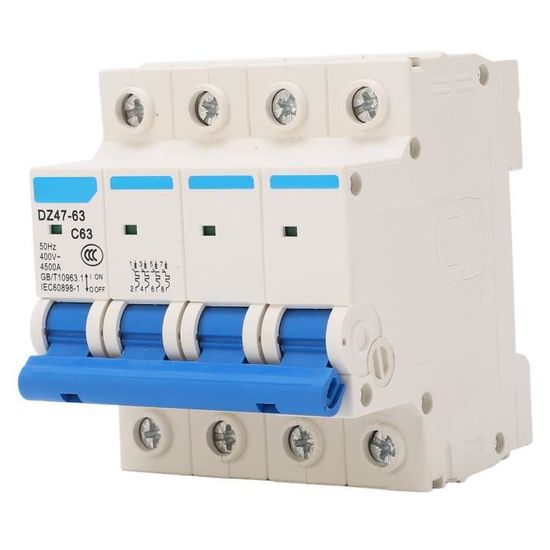 Zerone Disjoncteur 400 V Disjoncteur Miniature actuel 4 pôles 4500A capacité de rupture ...