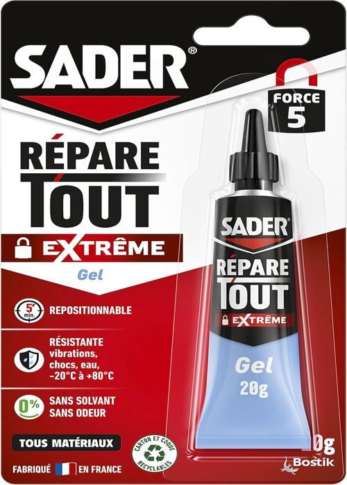 Sader Colle Multi-Usages Répare Tout – Colle Extra Forte Tous Matériaux ...