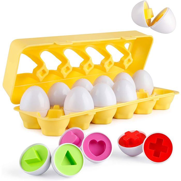 Coogam Œufs Assortis 12 pièces : jeu de reconnaissance couleur/forme ...
