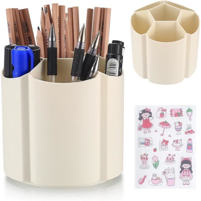 Porte-stylo Rotatif, Pot a Crayon Rotatif Bureau, Organiseur de Bureau ...