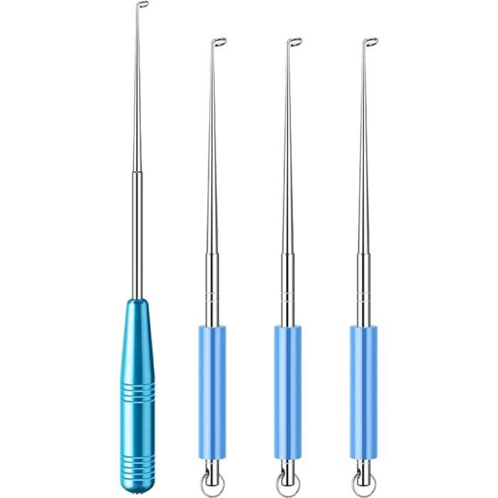 4 Pièces Dégorgeoir Acier Inoxydable Remover Poisson Crochet Avec Tube De Stockage Extracteur ...