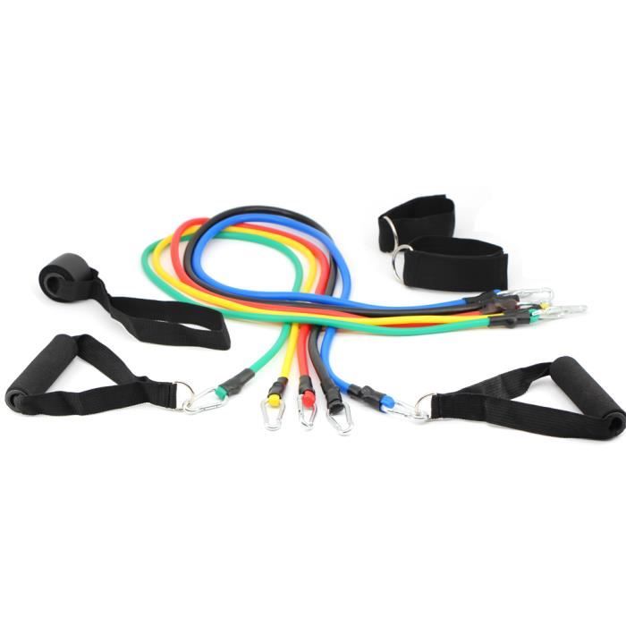 Elastique musculation,Jeu d'élastiques de résistance,11 pièces,tubes en ...