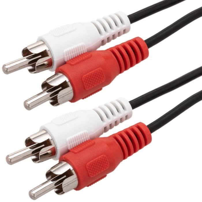 CableMarkt - Câble audio stéréo de 1 m avec deux connecteurs mâles aux deux extrémités ...