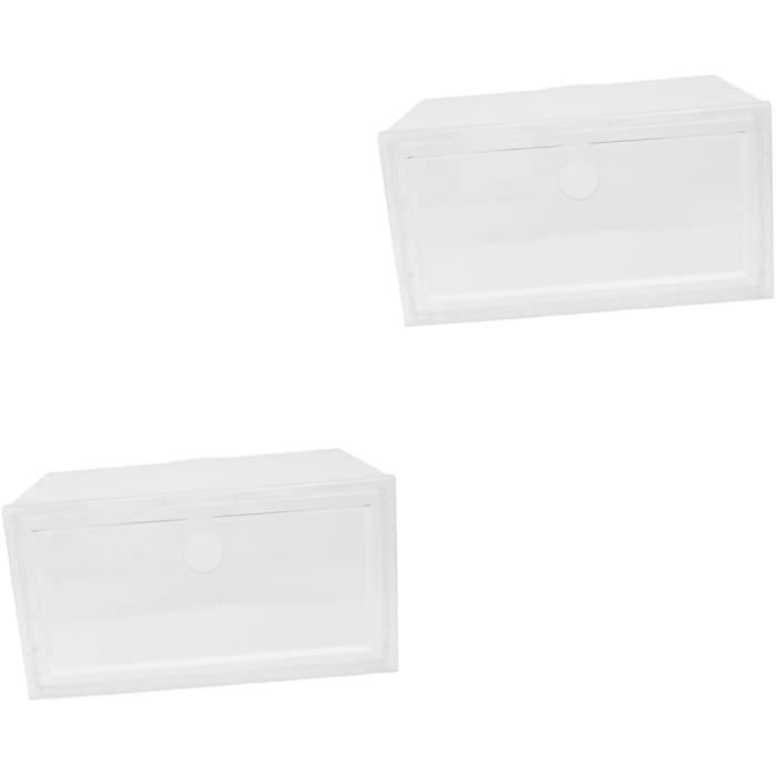 2 Pièces En Plastique Transparent Boîte À Chaussures Récipient ...