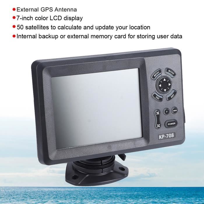 Traceur de carte de navigation Marine Navigator 7in avec antenne interne GPS LCD colorée ...
