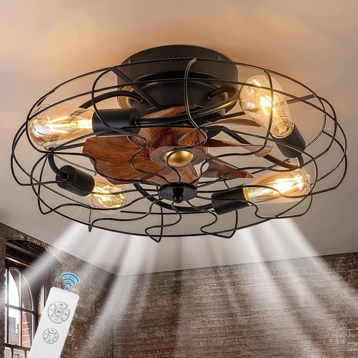 Ventilateurs de Plafond avec Lumière et Télécommande LED Plafonnier ...