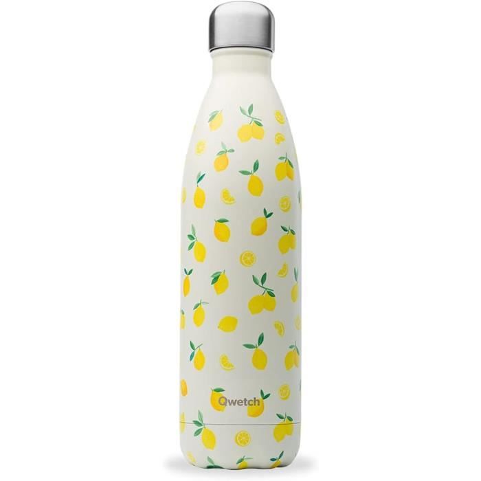 Qwetch - Bouteille Isotherme Fruits Citron 750ml - Gourde Nomade Inox ...