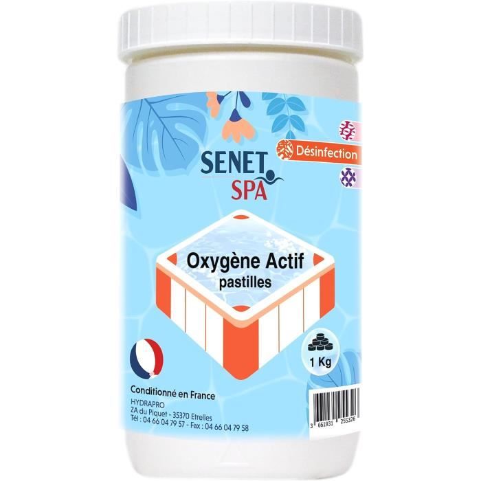 Oxygène Actif pour Spa, Pastilles de 20g, 1KG - Désinfectant Efficace Contre bactéries, Virus et ...