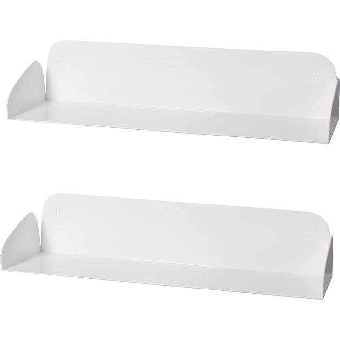 Miluka Set De 2 Etagere Murale Blanche 60 Cm Bibliotheque Etagere