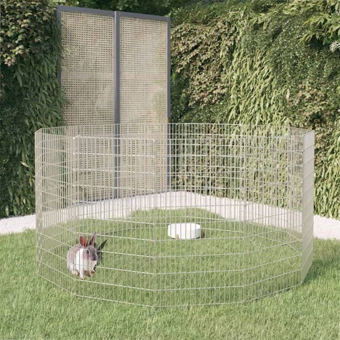 VidaXL Enclos d'Animaux en Liberté 12 Panneaux, Cage à Lapin, Maison ...