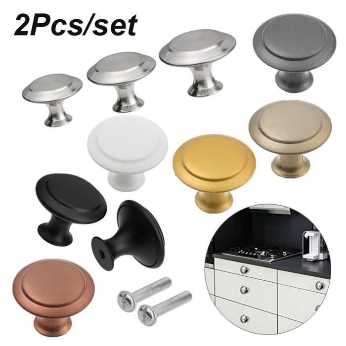23 mm-blanc - 2 boutons de meuble ronds-lot, poignée de traction de ...