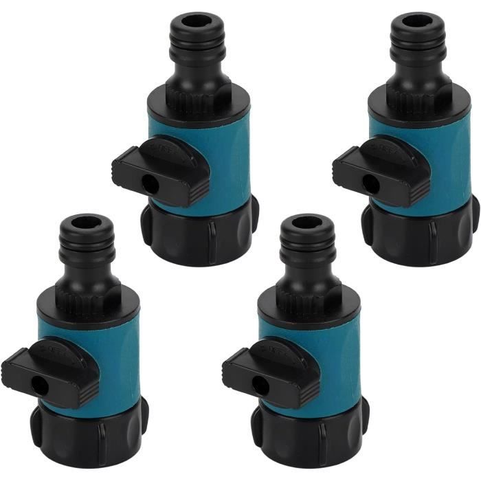 Pack de connecteurs de tuyau d'arrosage en plastique avec vanne d'arrêt, adaptateur de ...